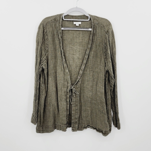 J. Jill | Sweaters | Pure Jill Gauzy Linen Tie Front Jacket | Poshmark